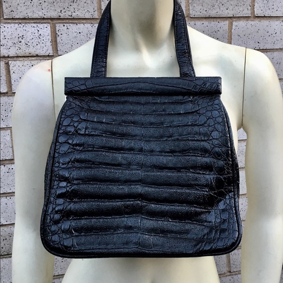 unbranded | Bags | Black Embossed Crocodile Texture Bag | Poshmark